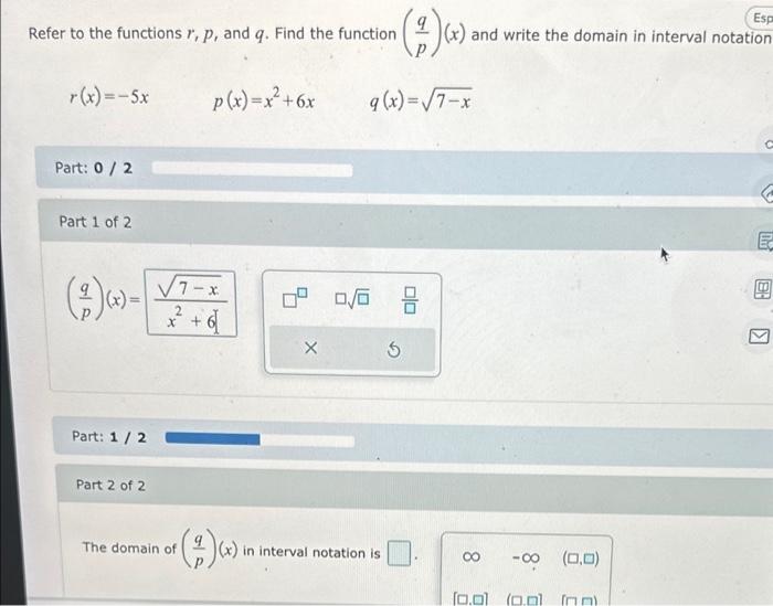 Solved Refer to the functions r,p, and q. Find the function | Chegg.com