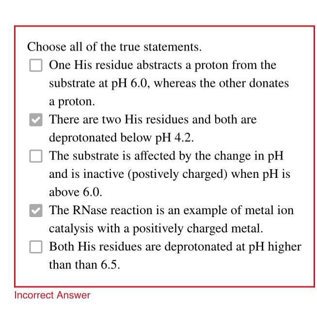 Solved Choose all of the true statements.One His residue | Chegg.com