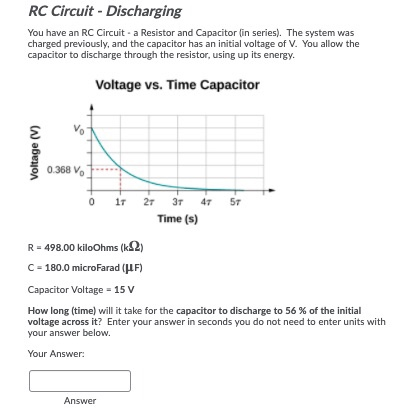 Solved RC Circuit - Discharging You have an RC Circuit -a | Chegg.com