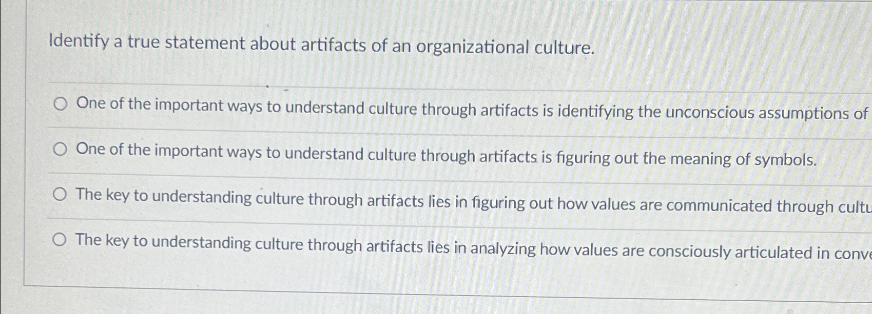 Solved Identify a true statement about artifacts of an | Chegg.com
