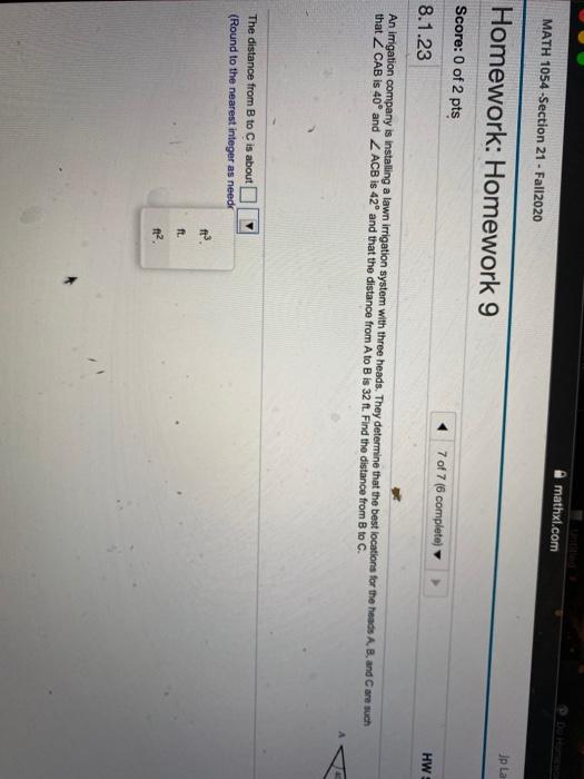 Solved mathxi.com MATH 1054-Section 21 - Fall2020 Homework: | Chegg.com