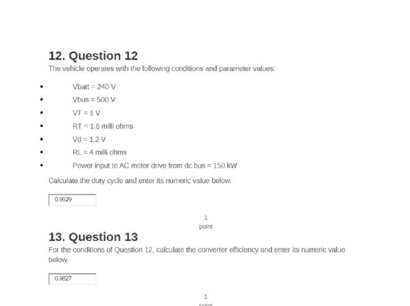 12. Question 12 The vehicle operates with the | Chegg.com