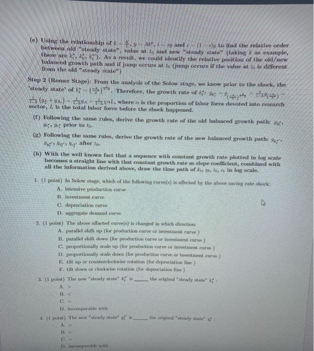 Solved Romer Model (Endogenous Growth Model) Suppose | Chegg.com