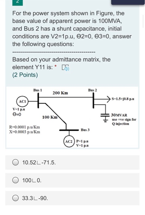 Solved For the power system shown in Figure, the base value | Chegg.com