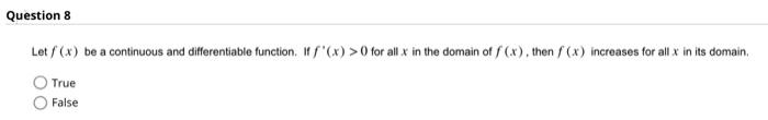 Solved Let f(x) be a continuous and differentiable function. | Chegg.com