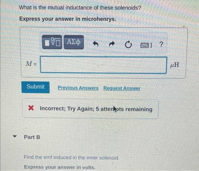 Solved One solenoid is centered inside another. The outer | Chegg.com