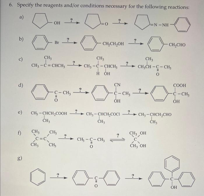 Solved Specify the reagents and/or conditions necessary for | Chegg.com