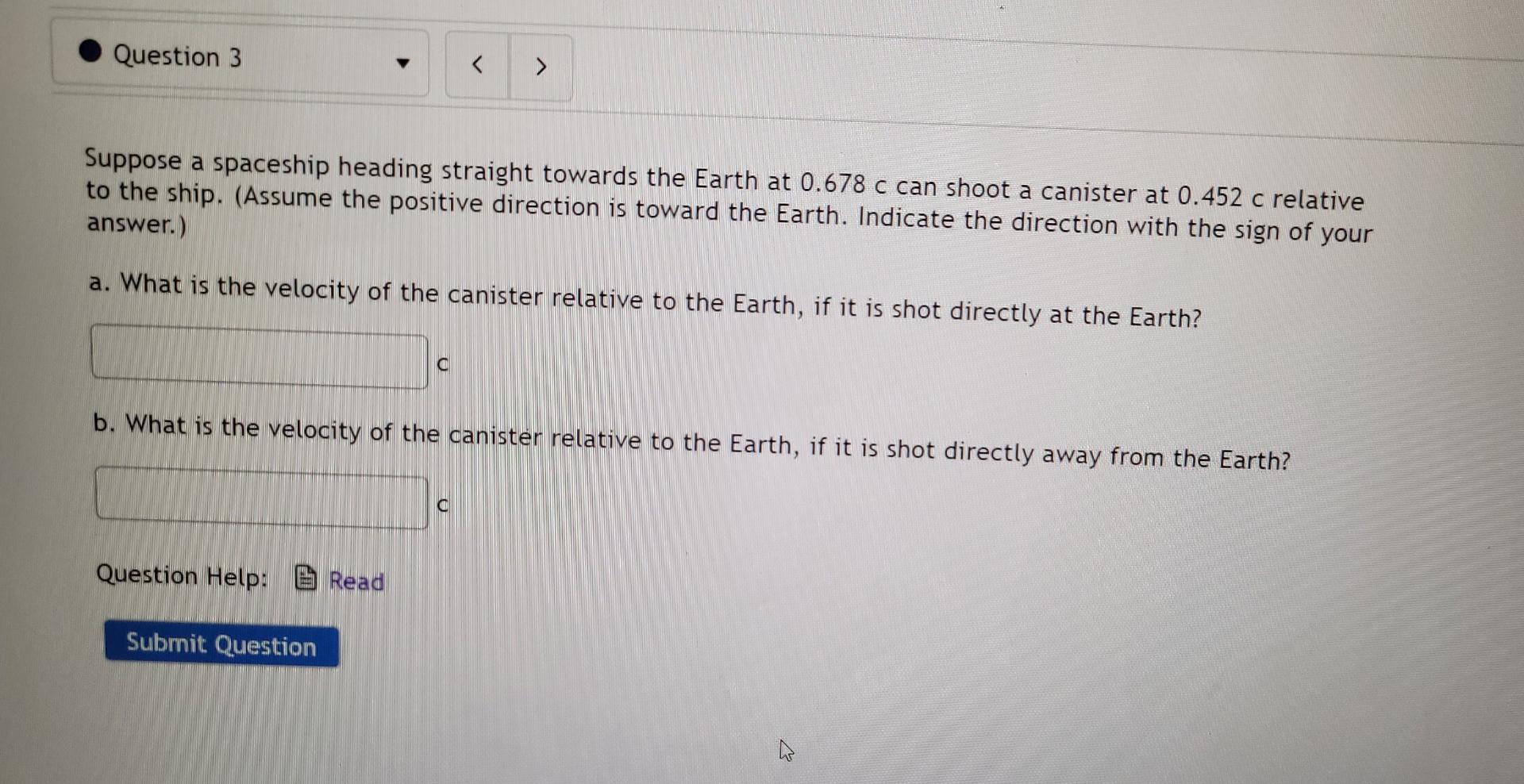 Solved Question 3 Suppose A Spaceship Heading Straight