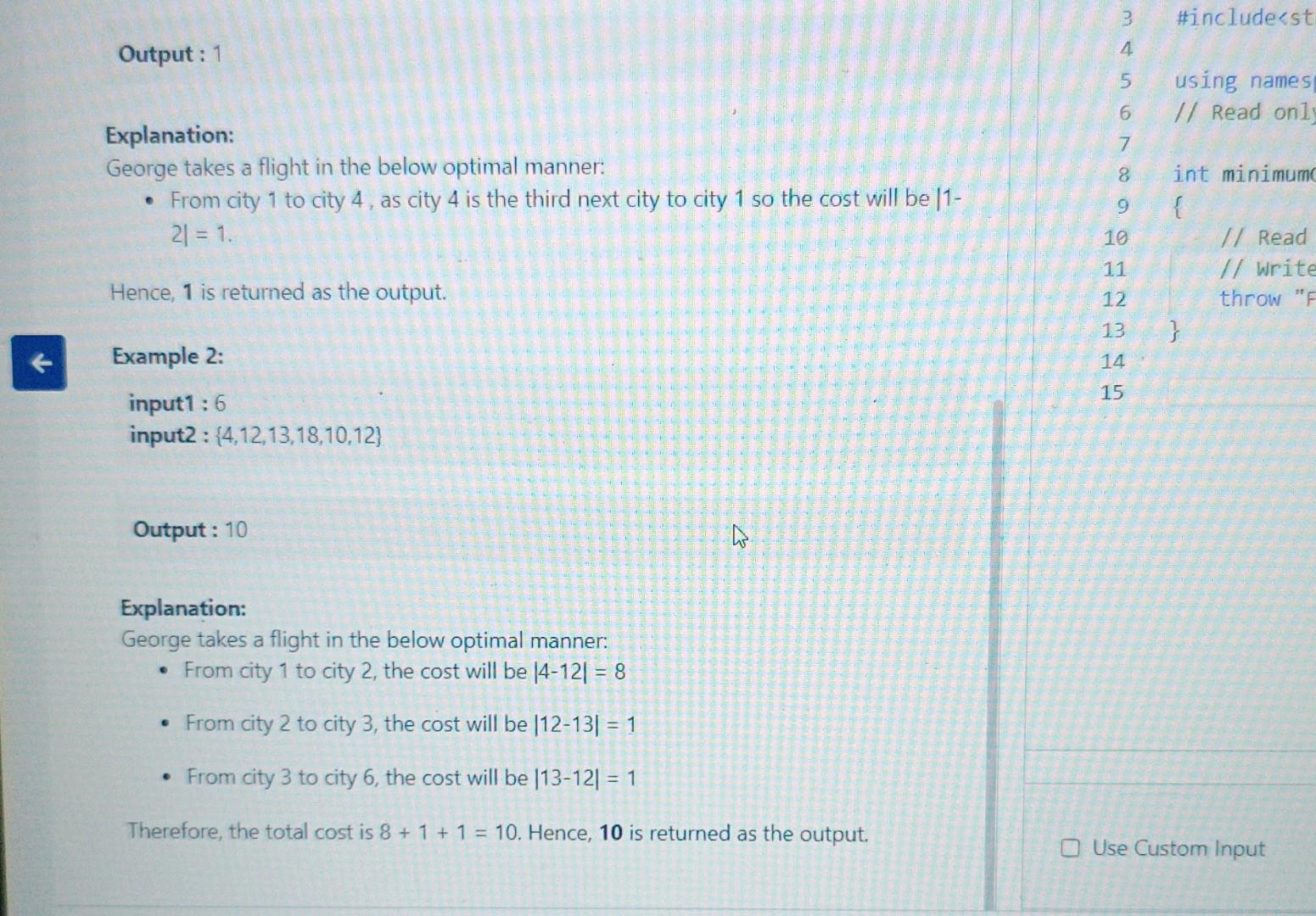Solved Output Specification: Return the minimum possible | Chegg.com