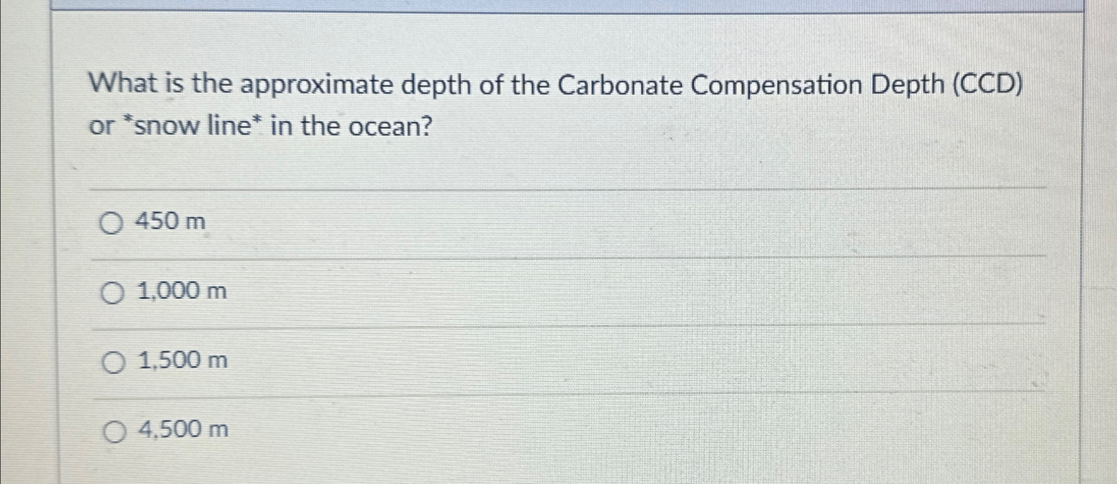 Solved What is the approximate depth of the Carbonate | Chegg.com