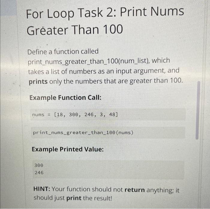 Solved For Loop Task 1: Print Lowercase Define.a function | Chegg.com Solved For Loop Task 1: Print Lowercase Define.a function | Chegg.com