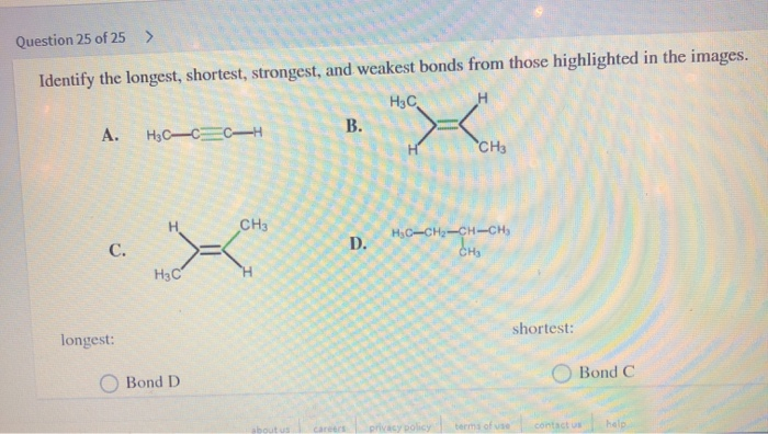 Solved Question 25 of 25 Identify the longest, shortest, | Chegg.com