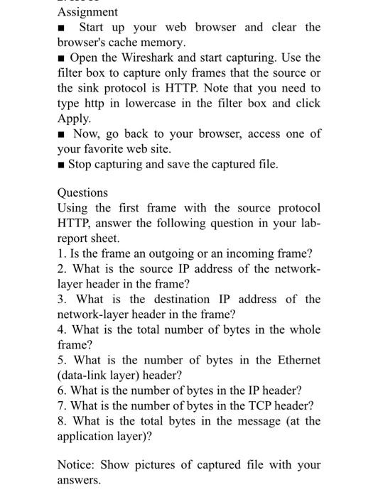 Solved Assignment - Start up your web browser and clear the | Chegg.com