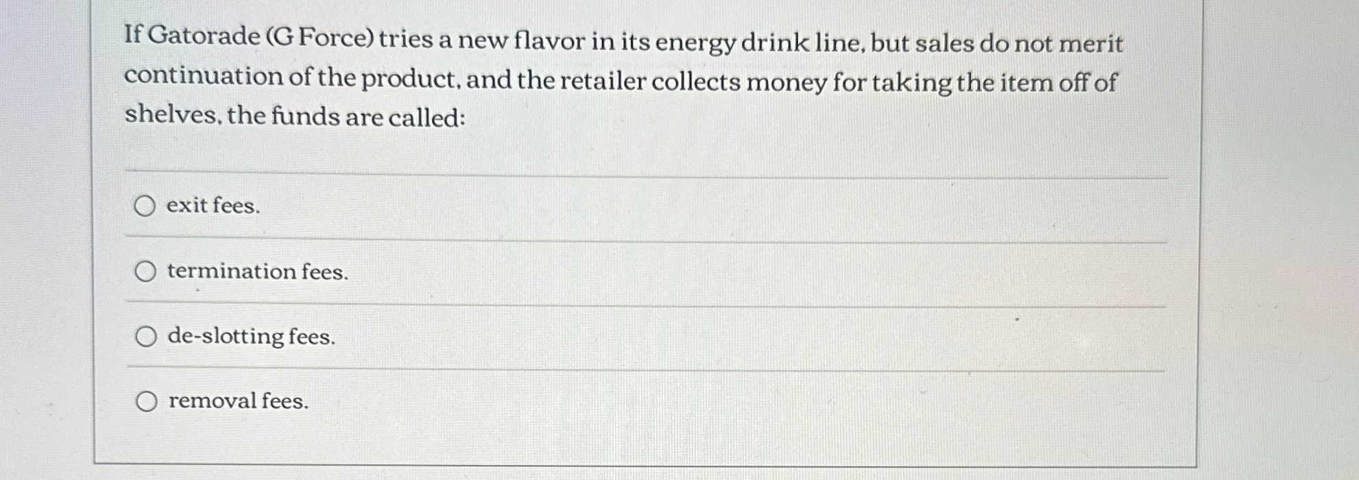 Solved If Gatorade (G Force) ﻿tries a new flavor in its | Chegg.com