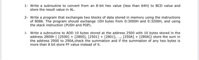 Solved Tool Should Be Used Is Emu8086 Assembly Language And 