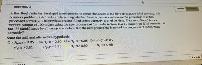 Solved QUESTION 3 A fast-food chain has developed a new | Chegg.com