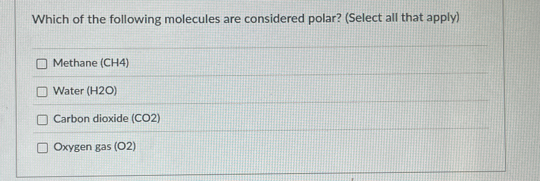 Solved Which of the following molecules are considered | Chegg.com