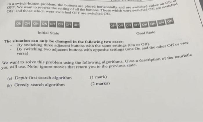 Solved In a switch-button problem, the buttons are placed | Chegg.com