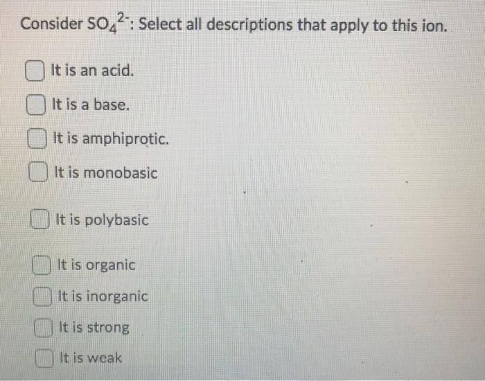Solved Consider SO 2: Select all descriptions that apply to | Chegg.com