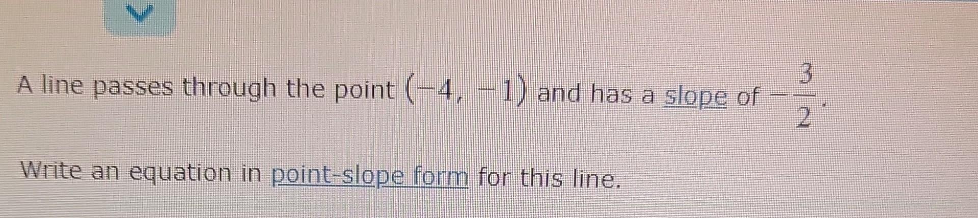 Solved A line passes through the point (−4,−1) and has a | Chegg.com