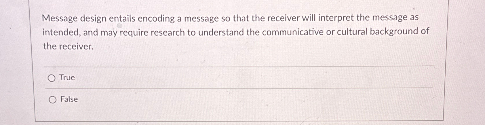 Solved Message design entails encoding a message so that the | Chegg.com