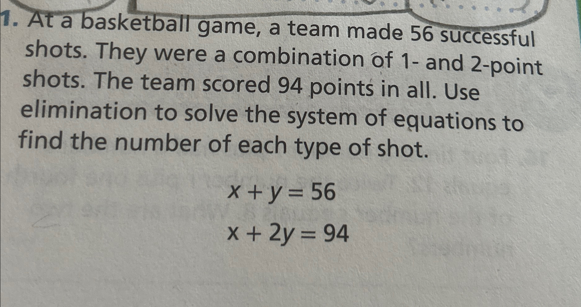 Solved At a basketball game, a team made 56 ﻿successful | Chegg.com