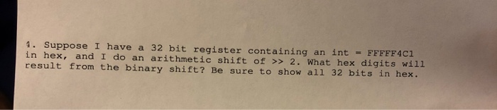 Solved 4. Suppose I have a 32 bit register containing an int | Chegg.com