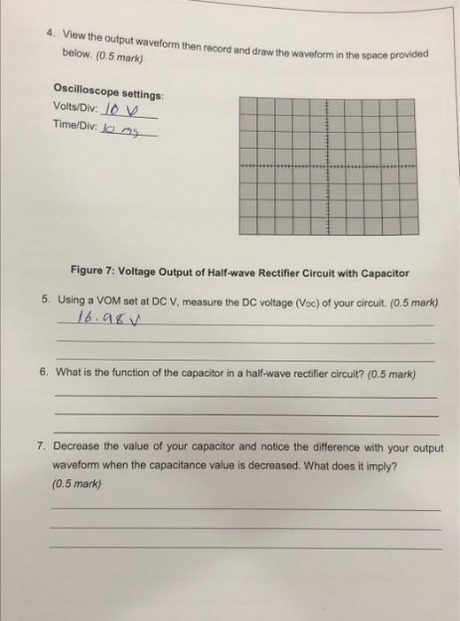 Solved Figure 6: Half-wave Rectifier Circuit with | Chegg.com
