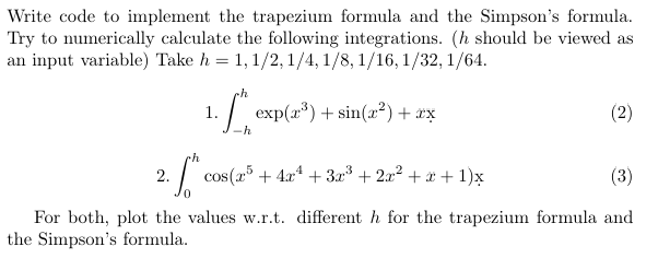 Solved Write code IN PYTHON to implement the trapezium | Chegg.com