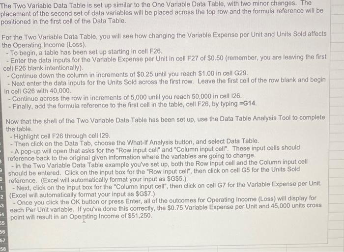 Data Tables Step-by-Step Tutorial: Data Tables are | Chegg.com