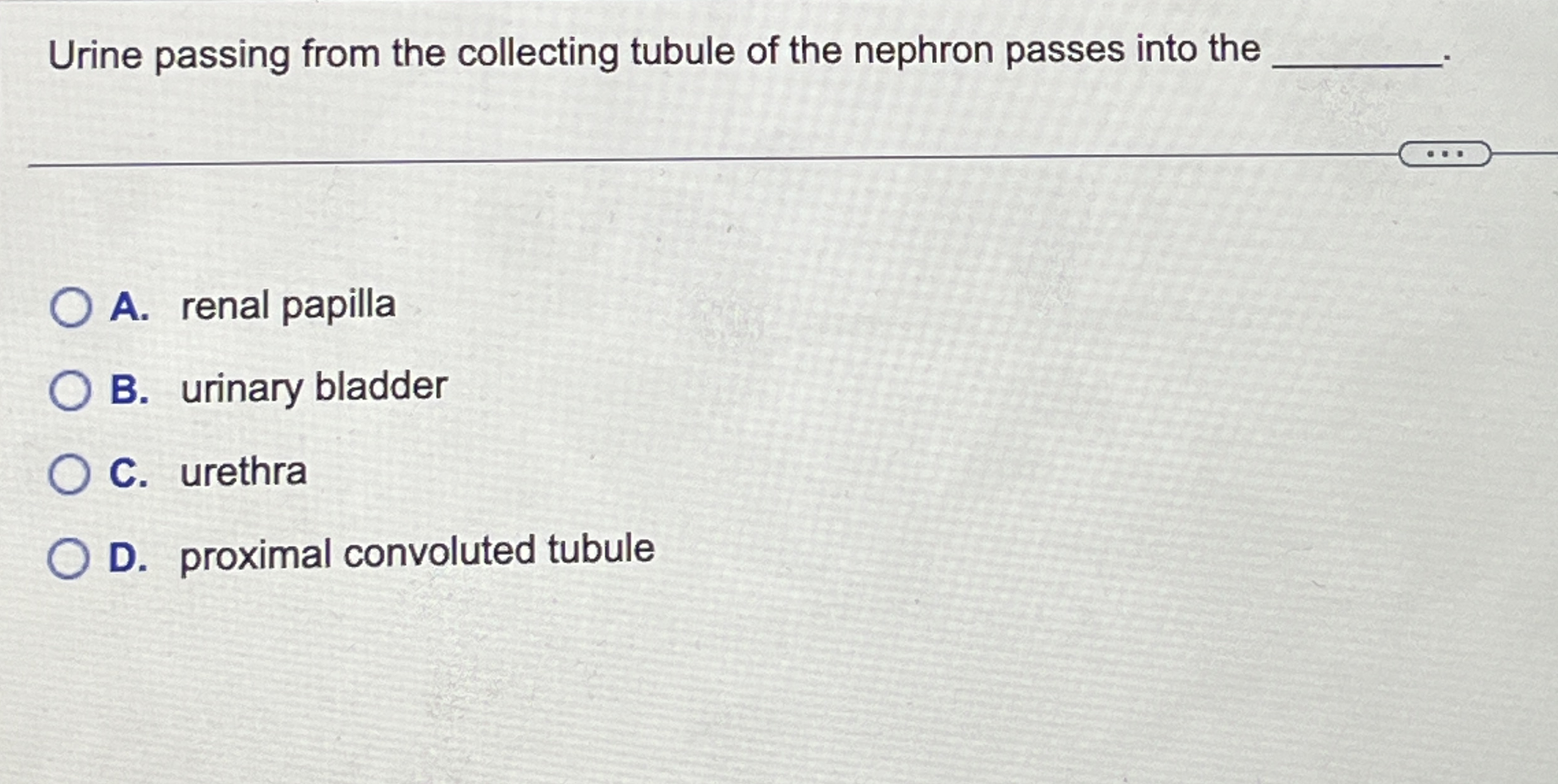 Solved Urine passing from the collecting tubule of the | Chegg.com