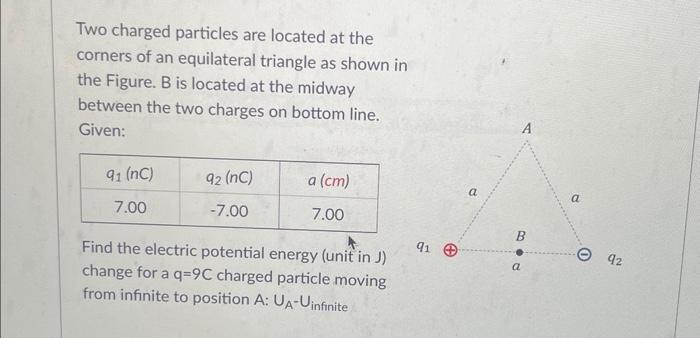 Solved Two charged particles are located at the corners of | Chegg.com