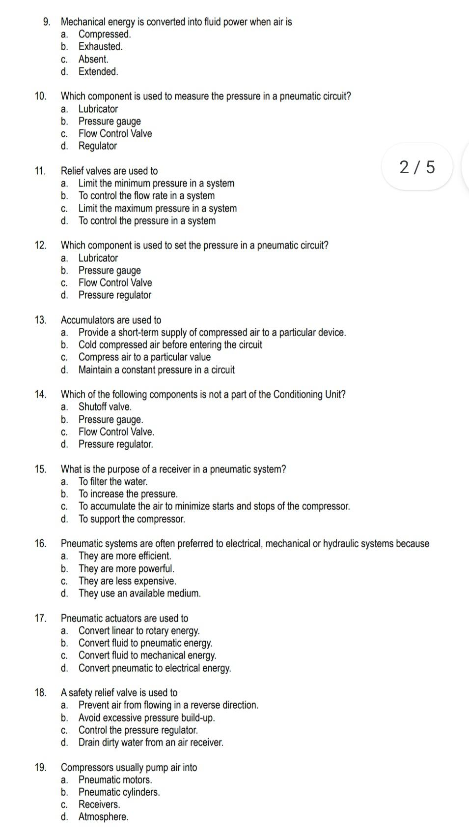 Solved a. 1. Connection between pneumatic components is made | Chegg.com