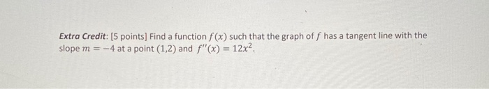 Solved Extra Credit: [5 points) Find a function f(x) such | Chegg.com