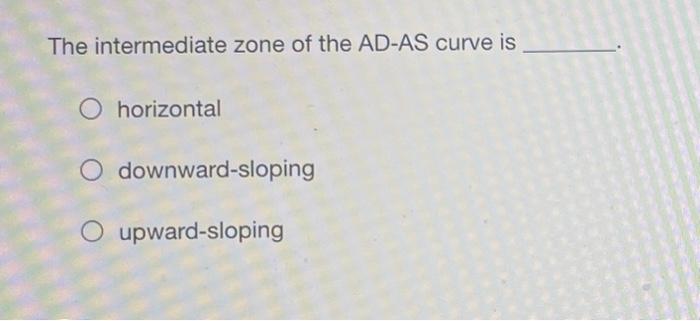 Solved The intermediate zone of the AD-AS curve is | Chegg.com
