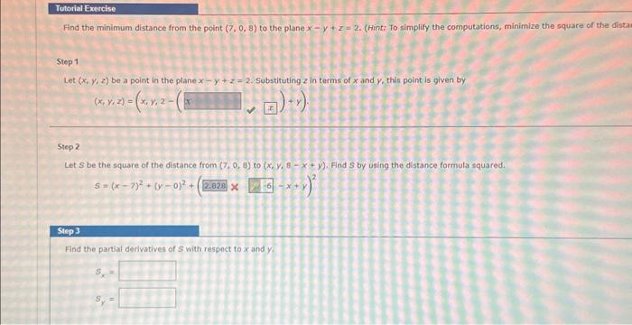 Solved Find the minimum distance from the point (7,0,8) to | Chegg.com