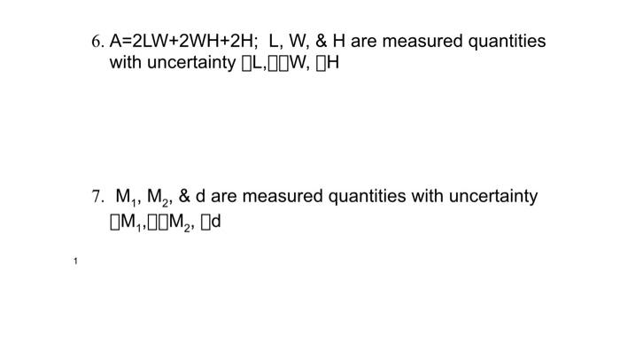 Solved Part 2: Error Propagation Practice Directions: Use | Chegg.com Solved Part 2: Error Propagation Practice Directions: Use | Chegg.com