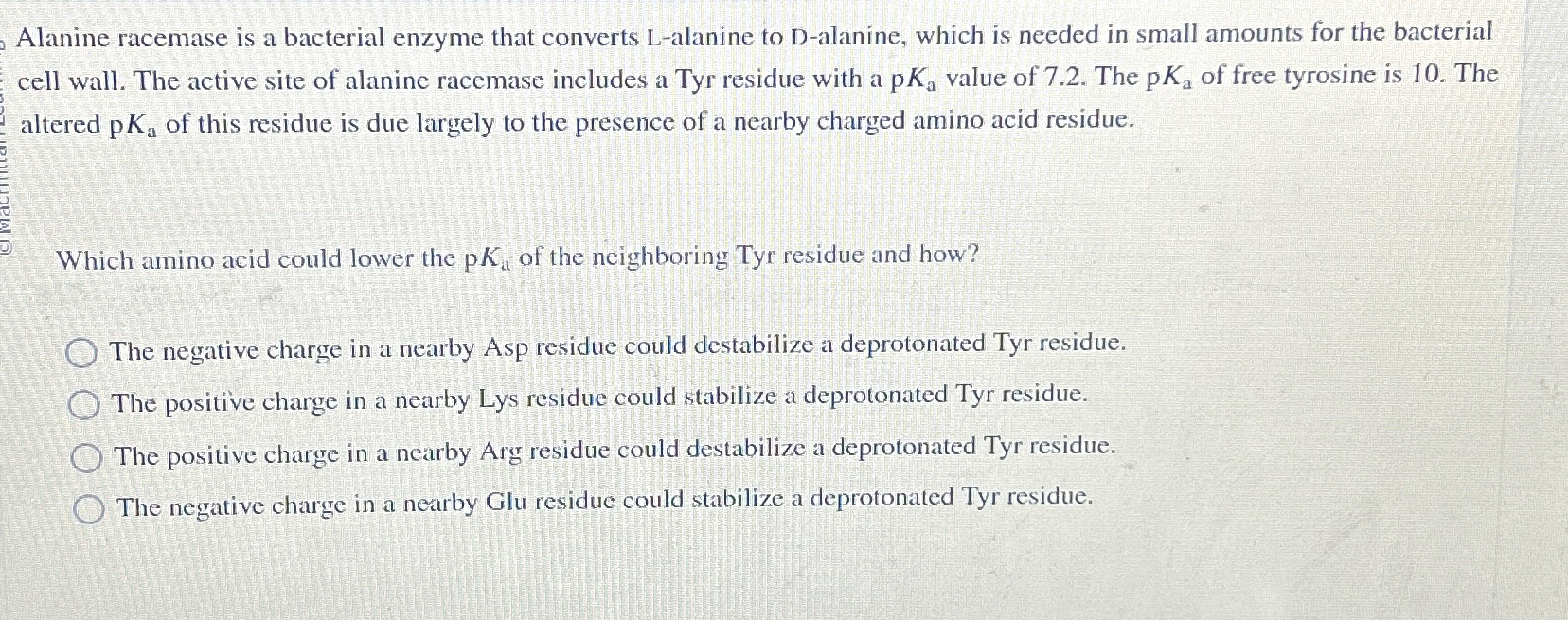 Solved Alanine racemase is a bacterial enzyme that converts | Chegg.com
