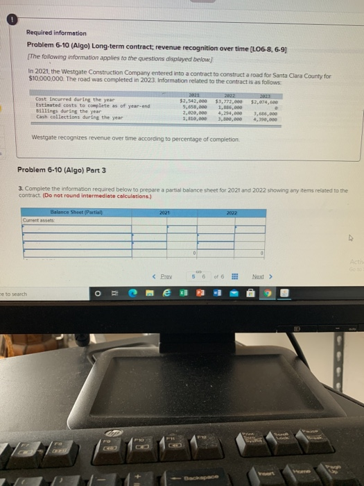 Solved Required information Problem 6-10 (Algo) Long-term | Chegg.com