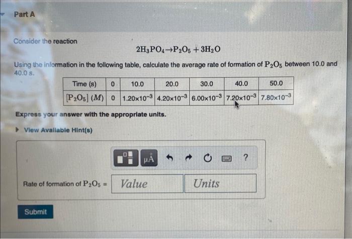 Solved Consider the reaction 2H3PO4→P2O5+3H2O Using the | Chegg.com