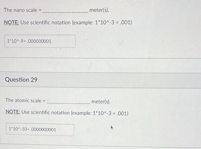 Solved NOTE: Use scientific notation (example: 1∗10∧−3=.001 | Chegg.com