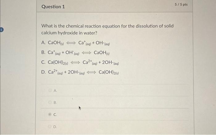 Solved What is the chemical reaction equation for the | Chegg.com
