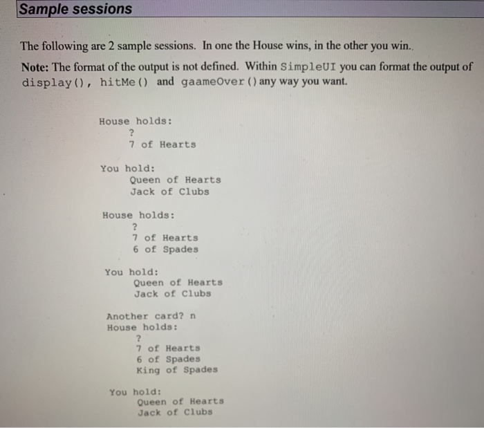 Solved Cards and Blackjack Objectives • Implement a Card | Chegg.com
