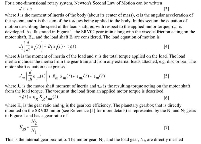 Solved For a one-dimensional rotary system, Newton's Second | Chegg.com