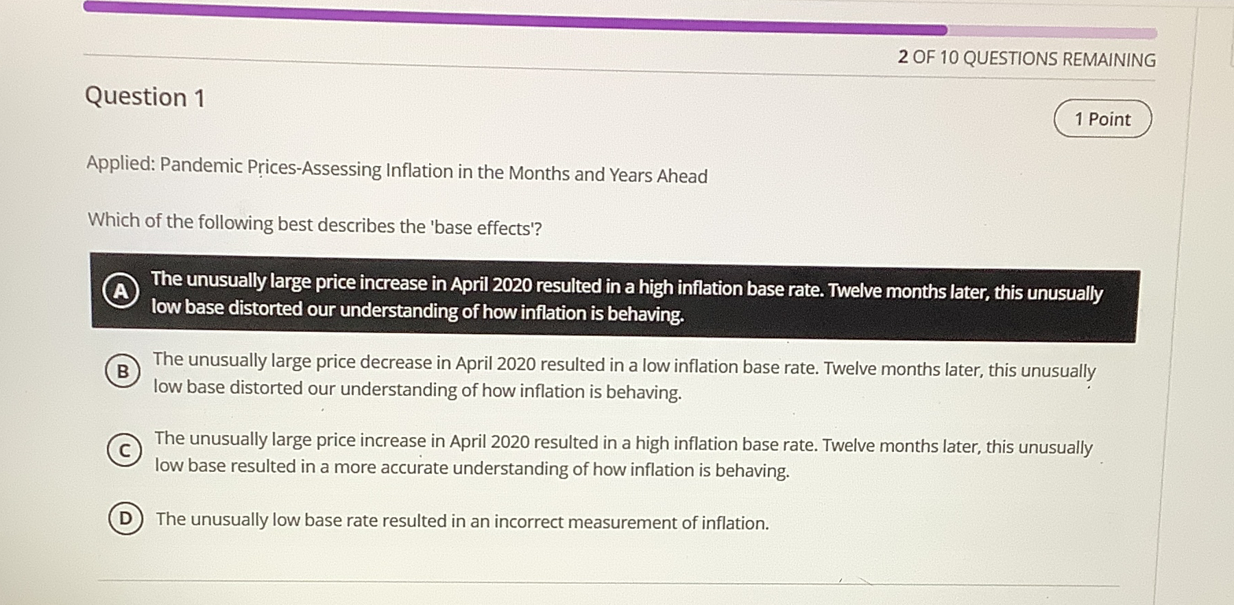 Solved 2 ﻿OF 10 ﻿QUESTIONS REMAININGQuestion 1Applied: | Chegg.com