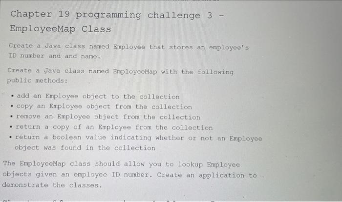 Solved Chapter 19 programming challenge 3 - EmployeeMap | Chegg.com