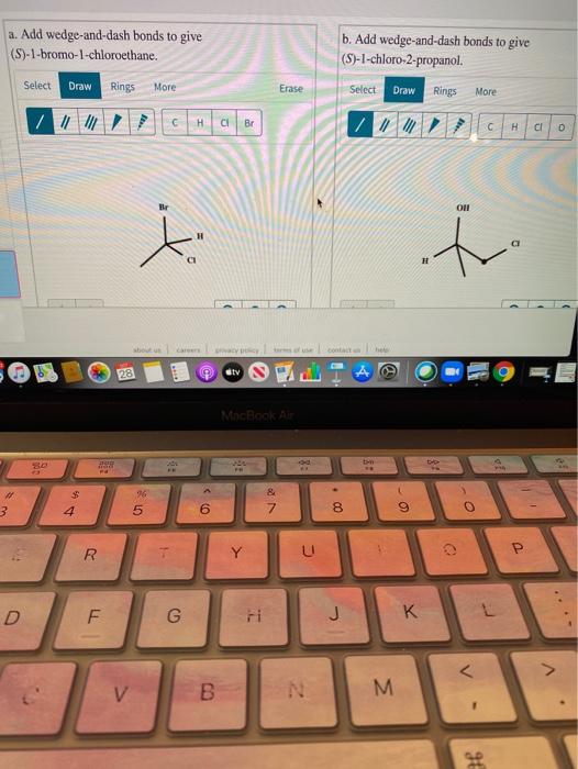 Solved a. Add wedge-and-dash bonds to give | Chegg.com
