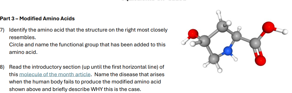 Solved Part 3 - ﻿Modified Amino AcidsIdentify the amino acid | Chegg.com