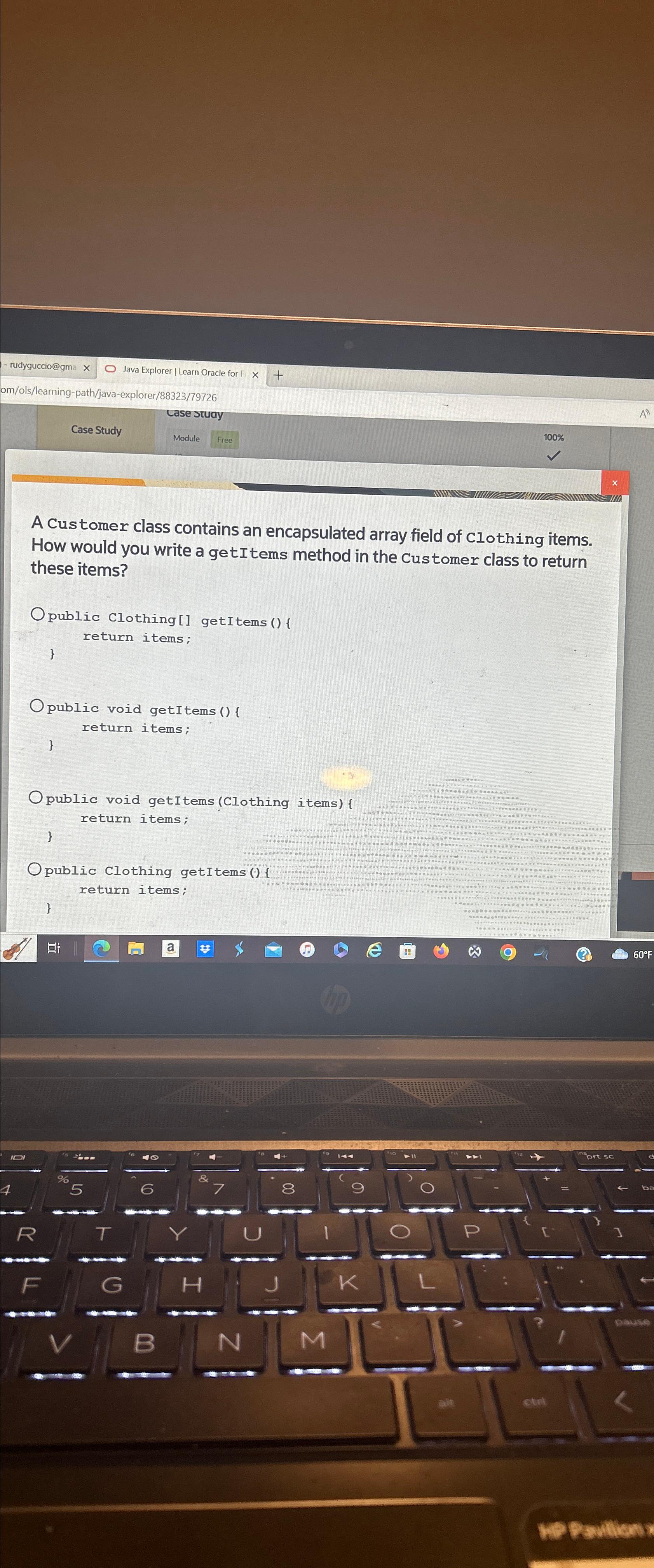 Solved rudyguccio@gma >Java Explorer / ﻿Learn Oracle for | Chegg.com