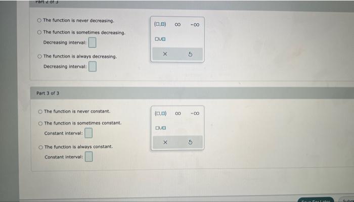 Solved The function is never increasing. The function is | Chegg.com